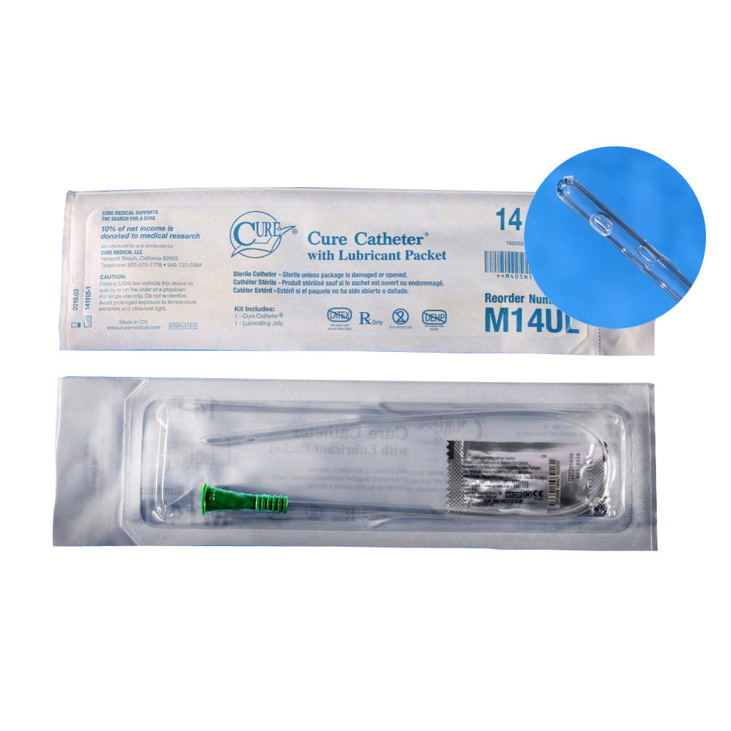 Cure Pocket Catheter for Male with Lubricant, 14 Fr - Case of 300