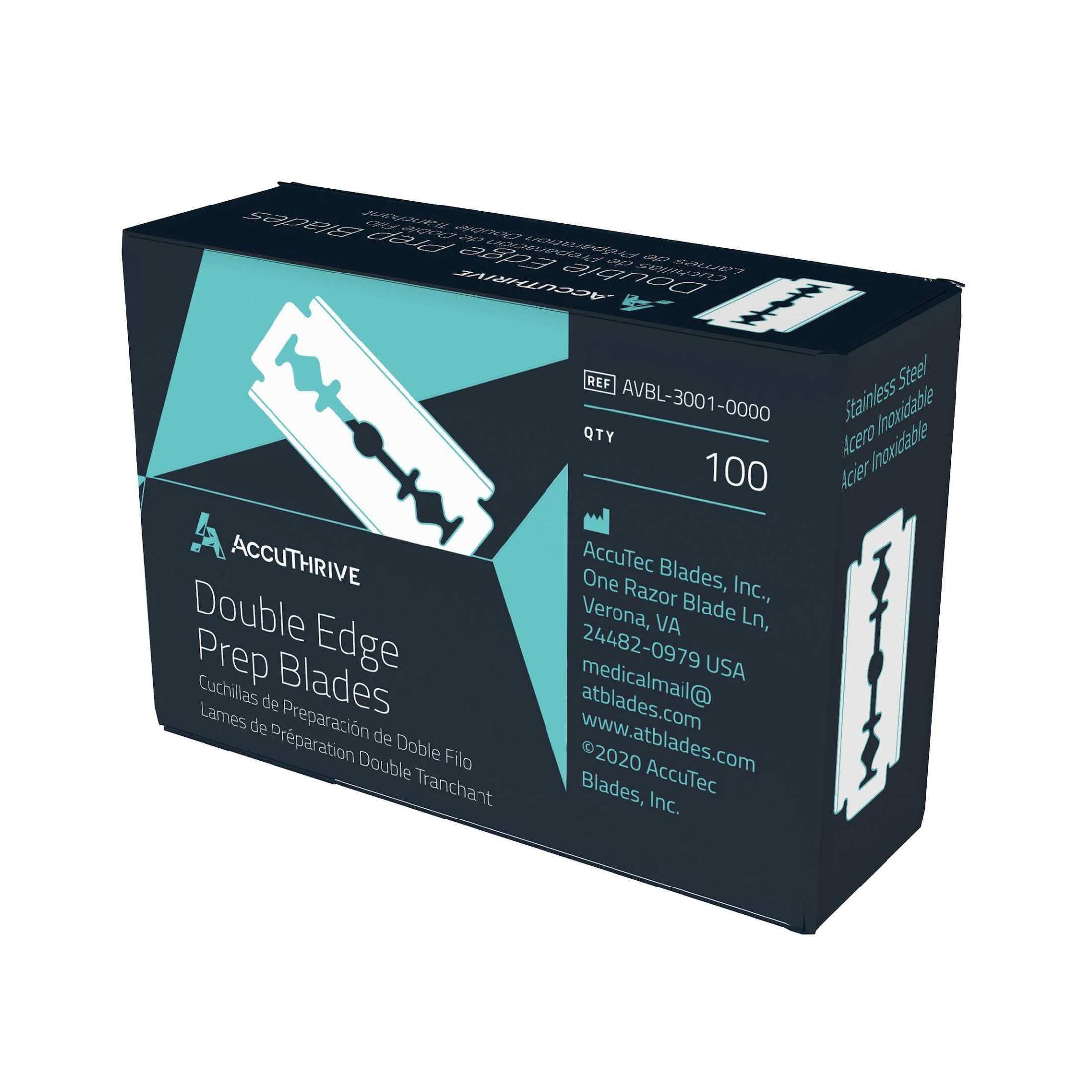 Accutec Accuthrive Double Edge Prep Blade - Case of 5000