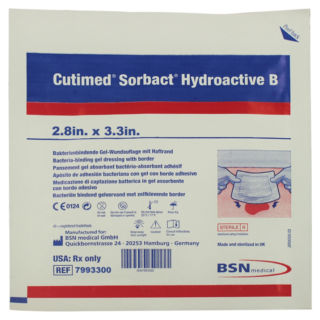 Cutimed Sorbact Hydroactive B Dressing, 2.8 x 3.3 Inch - Box of 10
