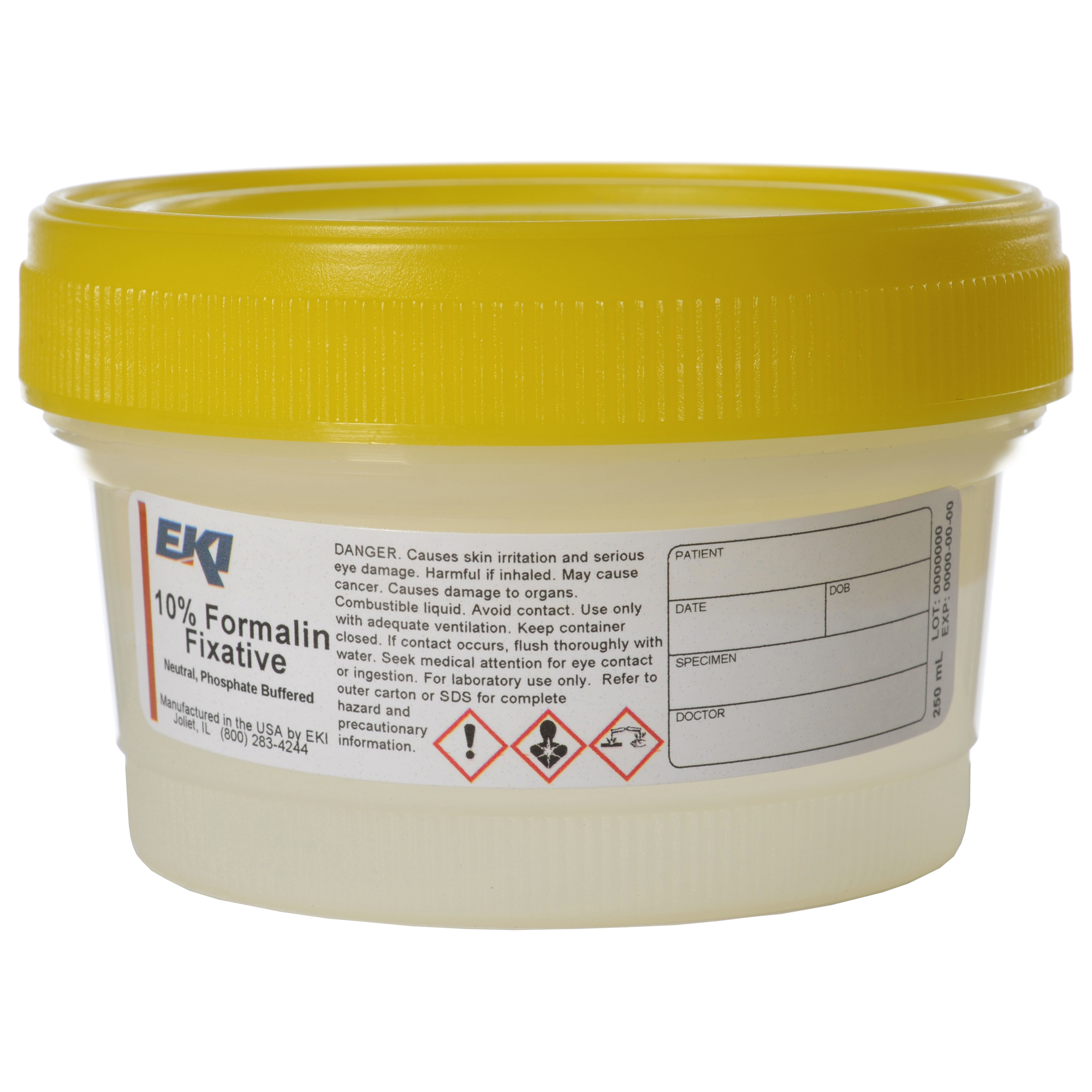 Quickfix Prefilled Formalin Container, 125 mL Fill in 250 mL (8.5 oz ...