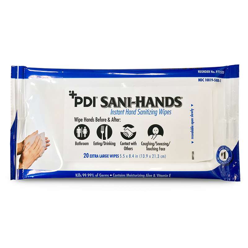 Sani-Hands Instant Hand Sanitizing Wipes, Soft Pack - Package of 20