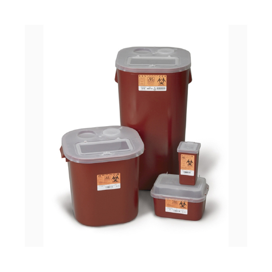Medegen Medical Sharps Container, Red Base, 11-1/4 H x 10 W x 7 D Inch ...