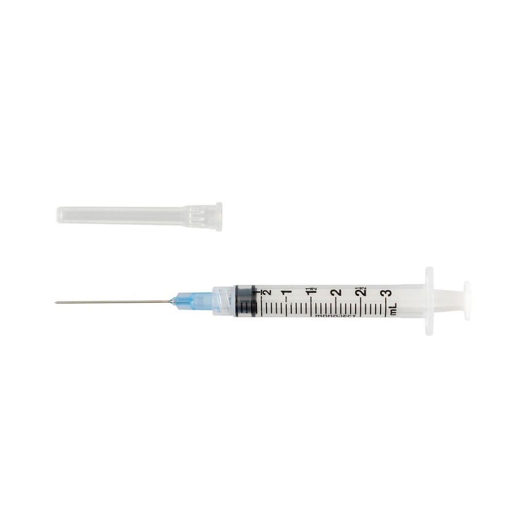 Monoject Soft Pack Syringe with Hypodermic Standard Needle, 1 Inch, 25 ...