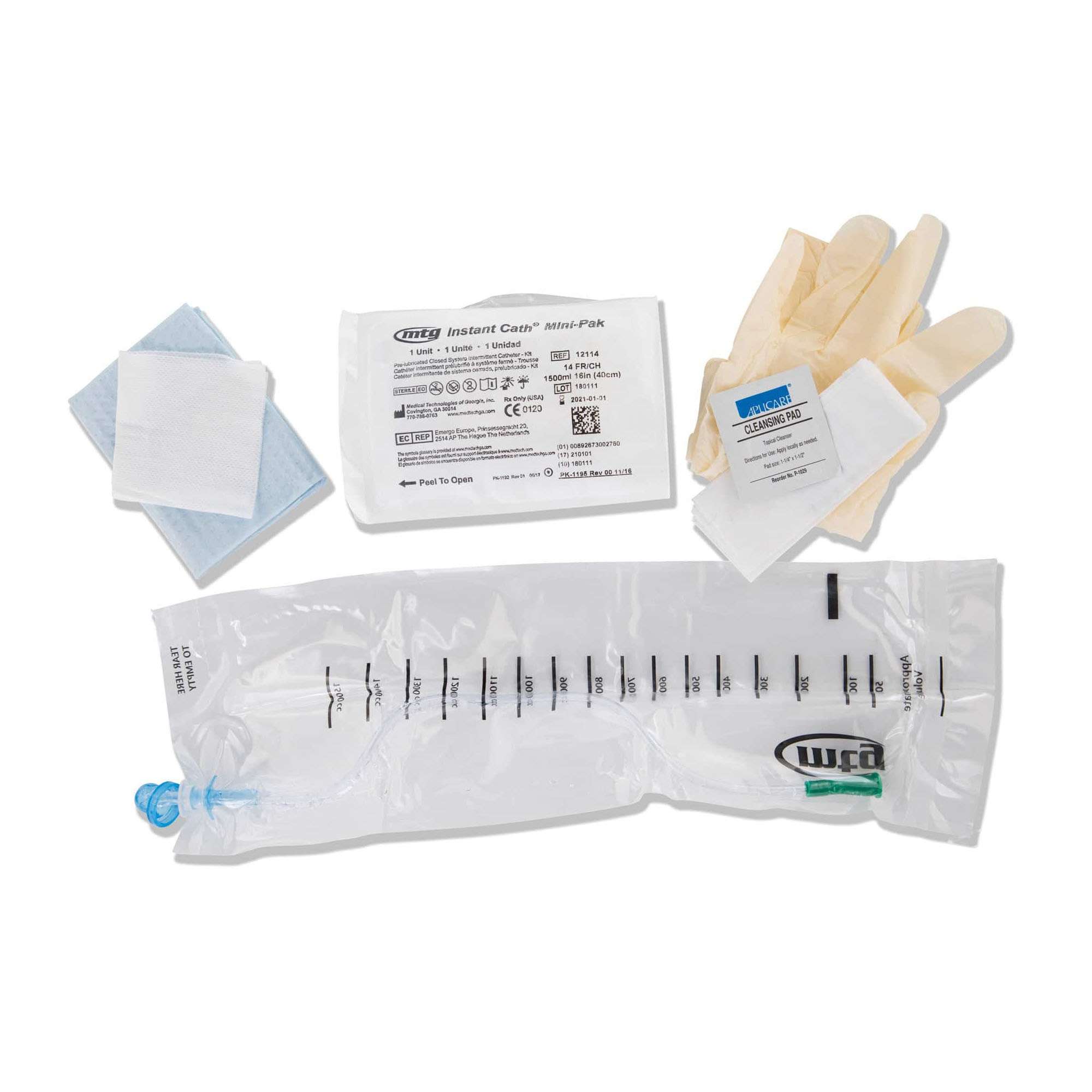 Instant Cath Mini-pak Closed System Intermittent Catheter Kit, 12 Fr ...