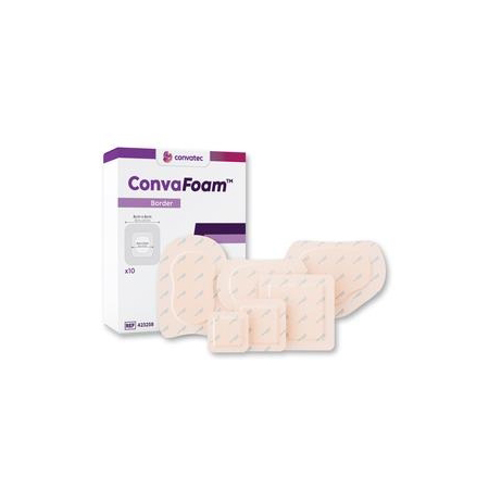 ConvaFoam Border Adhesive Silicone Hydrofiber Foam Dressing, 9.4" x 8.4 ...