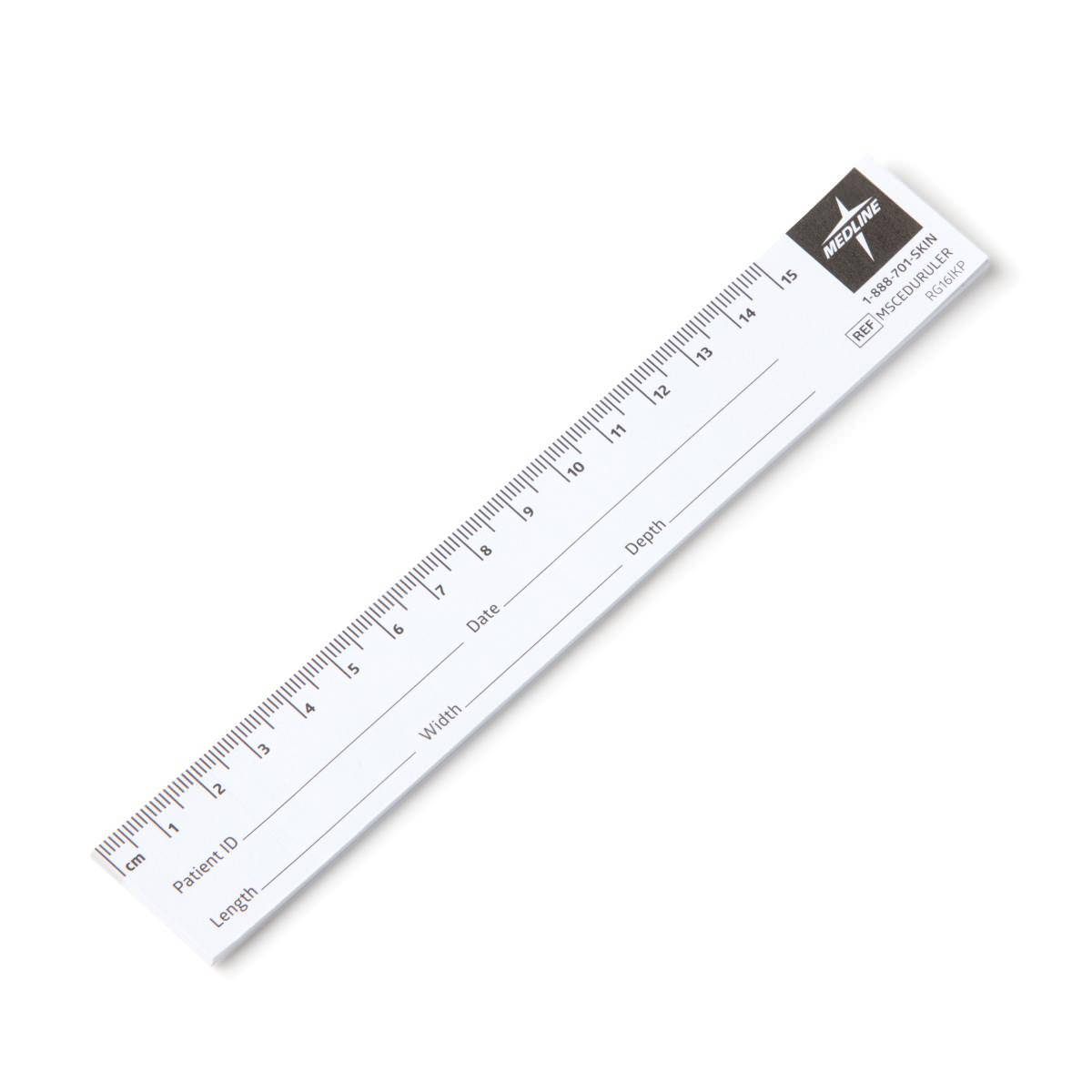 Medline Educare Paper Wound Ruler, 15 cm - Package of 25