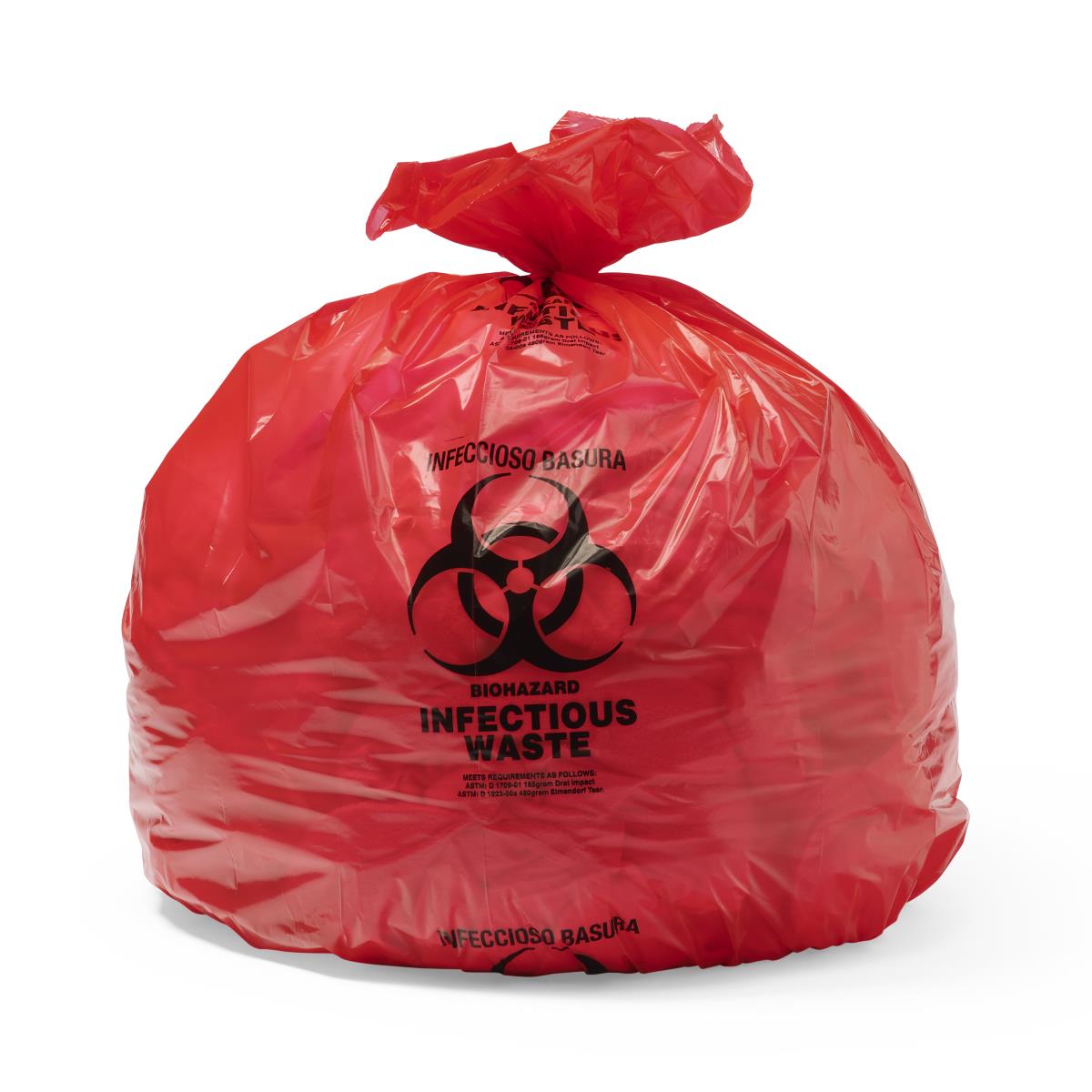 Medline Biohazard Liners, 40 x 46 Inch, Roll - Case of 100