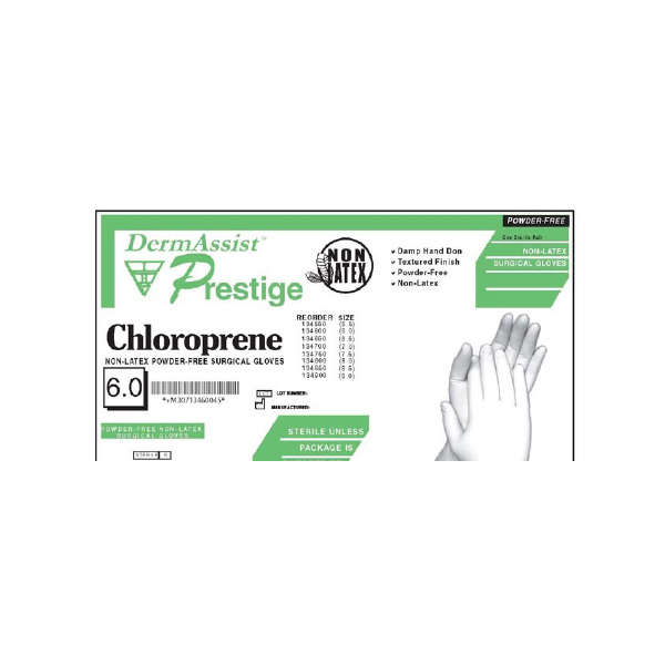 DermAssist Prestige Surgical Glove Ivory Neutral Beaded Cuff Standard ...