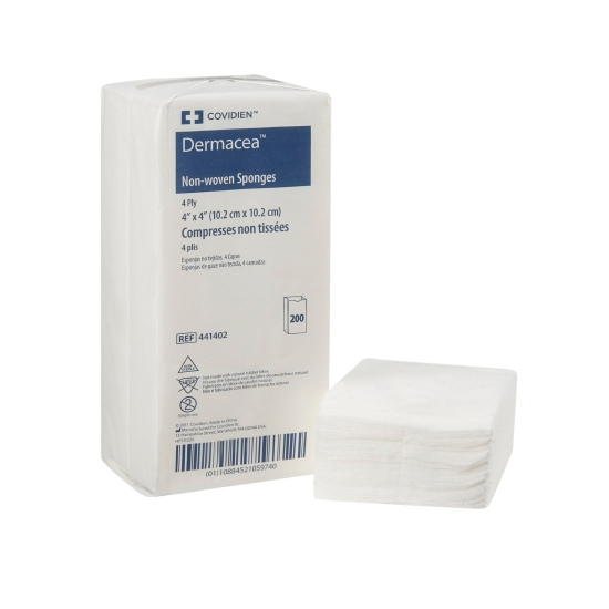 Dermacea 4 Ply Non-woven All-Purpose Sponges, 4 x 4 Inch, Sterile ...