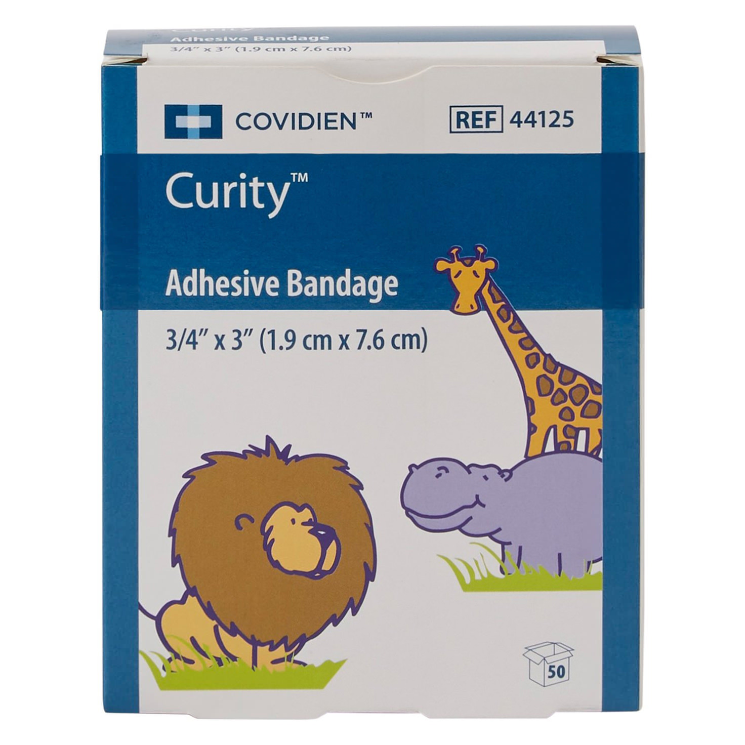 Curity Character Adhesive Strip Bandages, Zoo Animals, 3/4 x 3 Inch ...
