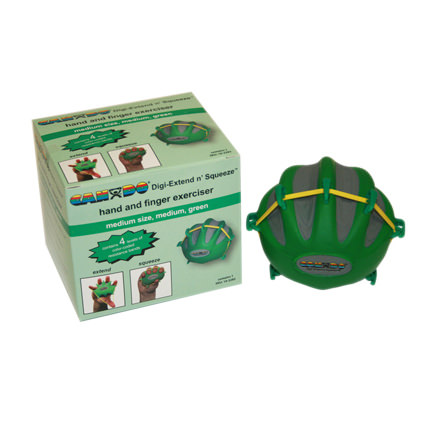 CanDo Digi-Extend n' Squeeze Hand Exerciser, Medium, Green, Moderate