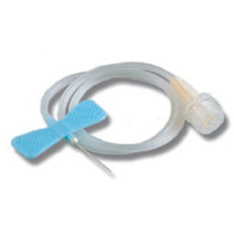 SecureTouch Scalp Vein Infusion Set with Fixed Wing Hub, Light Blue, 23 ...