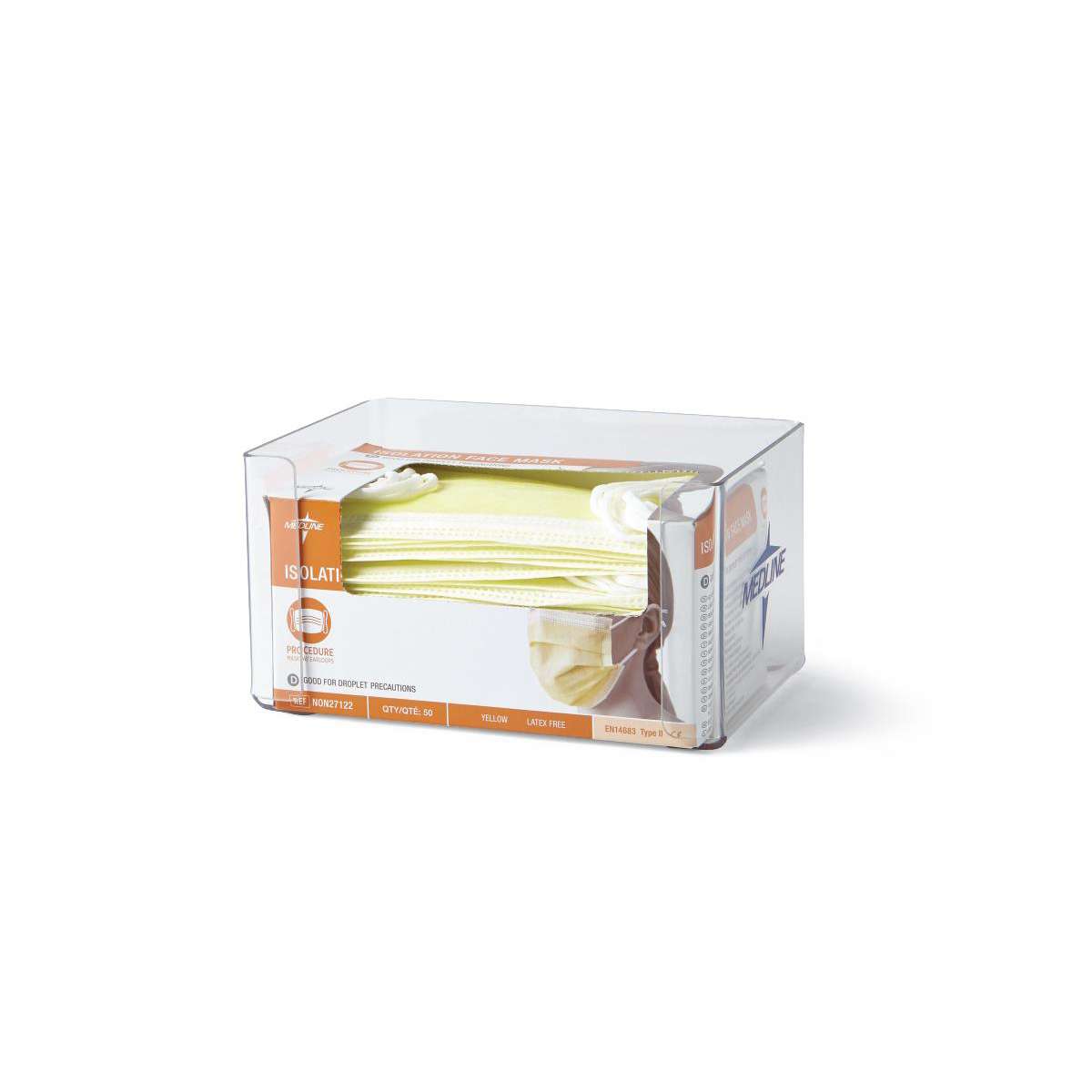 Medline Isolation And Procedure Face Mask with Ear Loops Dispenser