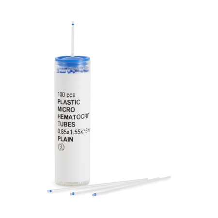Capillary Blood Collection Tube, Plain NonSterile Translucent Tube, 75 ...