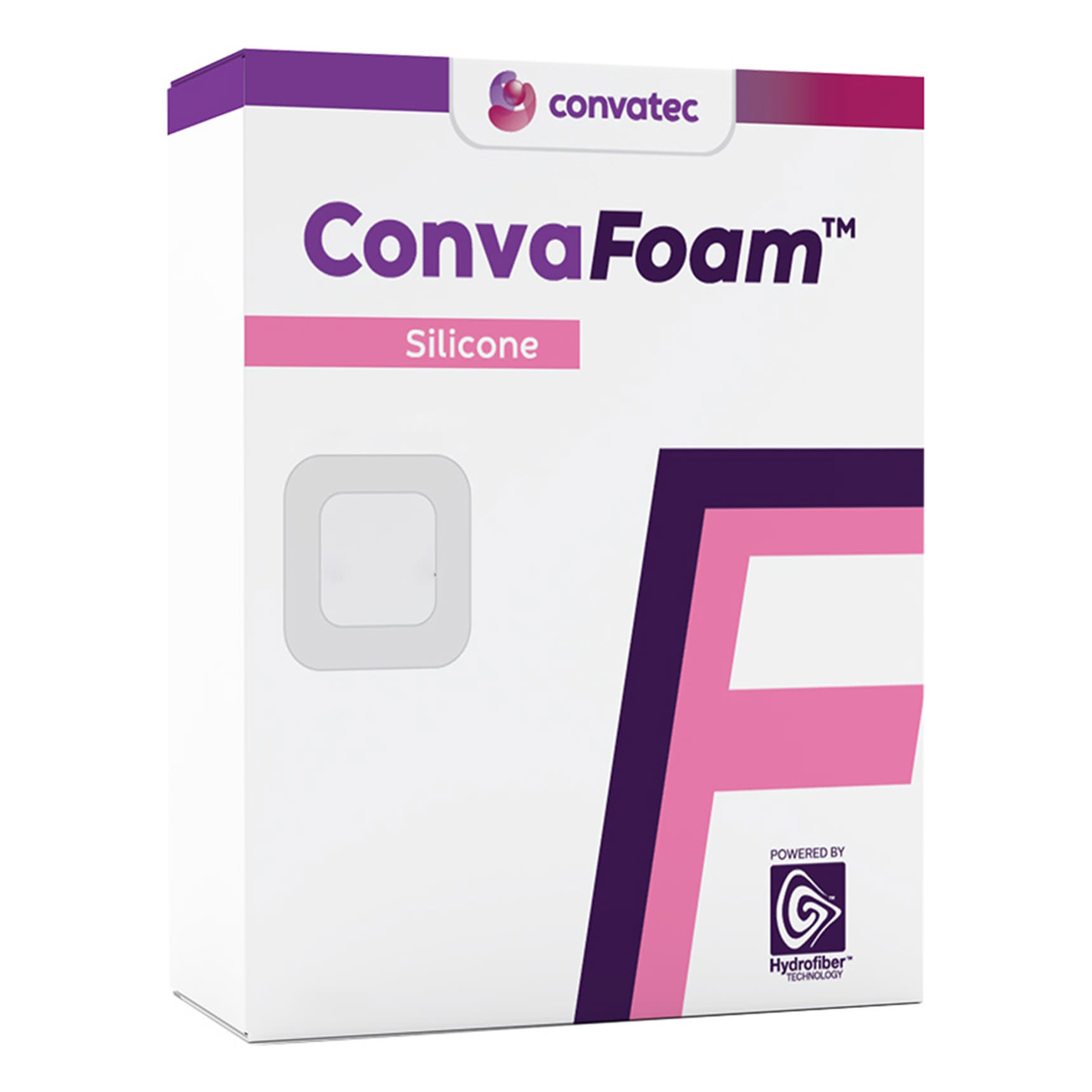 ConvaFoam Adhesive Silicone Hydrofiber Foam Dressing, 7" x 7"