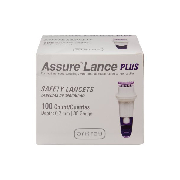 Assure Safety Lancet with Push Button Activation, Purple, 30 Gauge ...