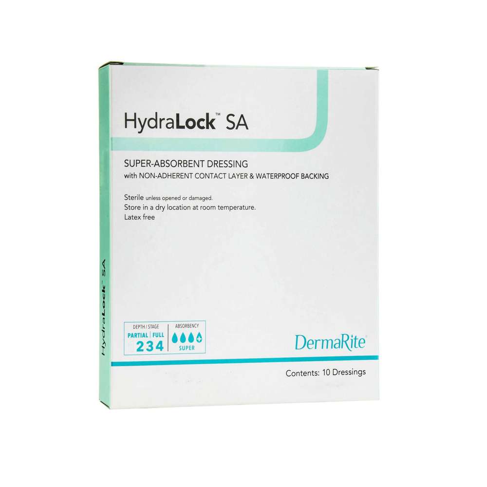 DermaRite HydraLock SA Wound Dressing, 6 x 10 Inch