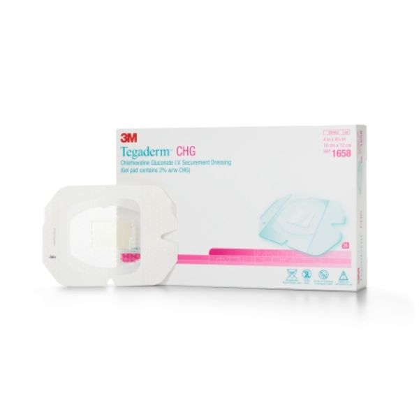 3M Tegaderm CHG IV Securement Dressing, 10 x 12 cm - Case of 100