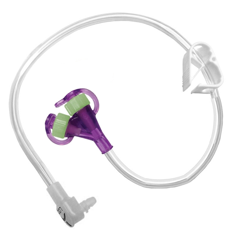 AMT G-JET Dual ENFit Y-Port Extension Set, 12" Right Angle Connector - Each