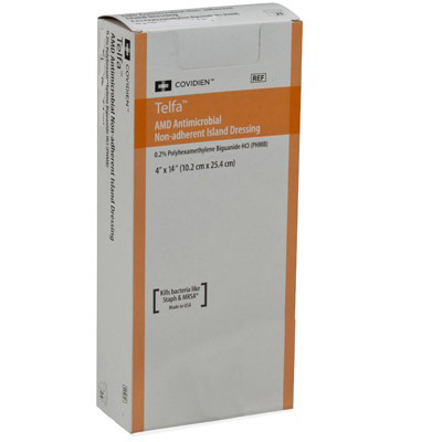 Telfa AMD Impregnated Antimicrobial Dressing, Sterile, 4" x 14" - Tray ...