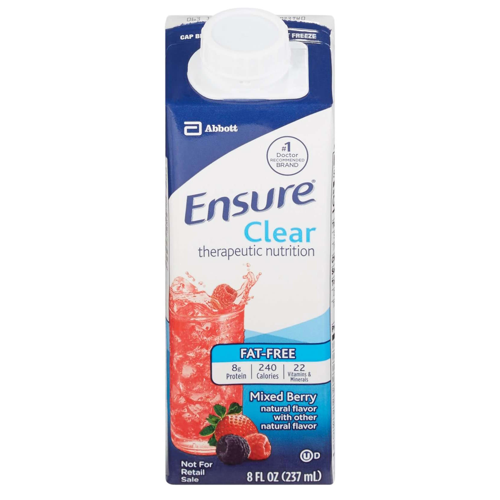 Ensure Clear Therapeutic Nutritional Shake, Mixed Berry, 8 oz. - Case of 24