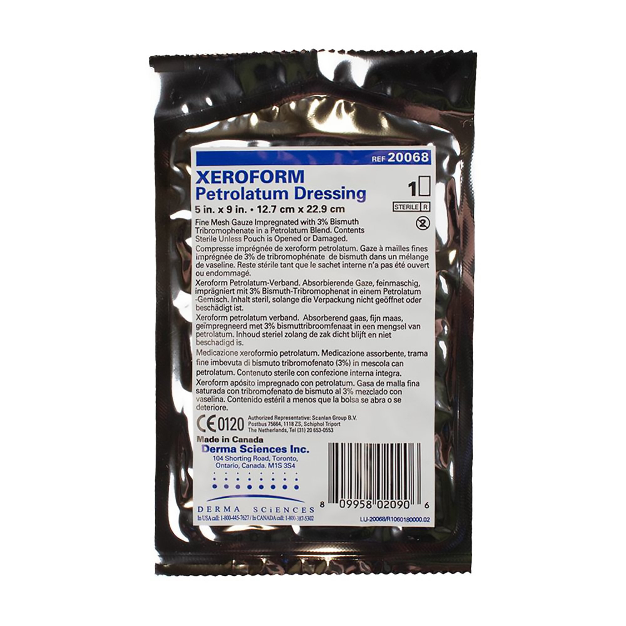 Derma Xeroform Petrolatum Impregnated Dressing, 5 x 9 Inch
