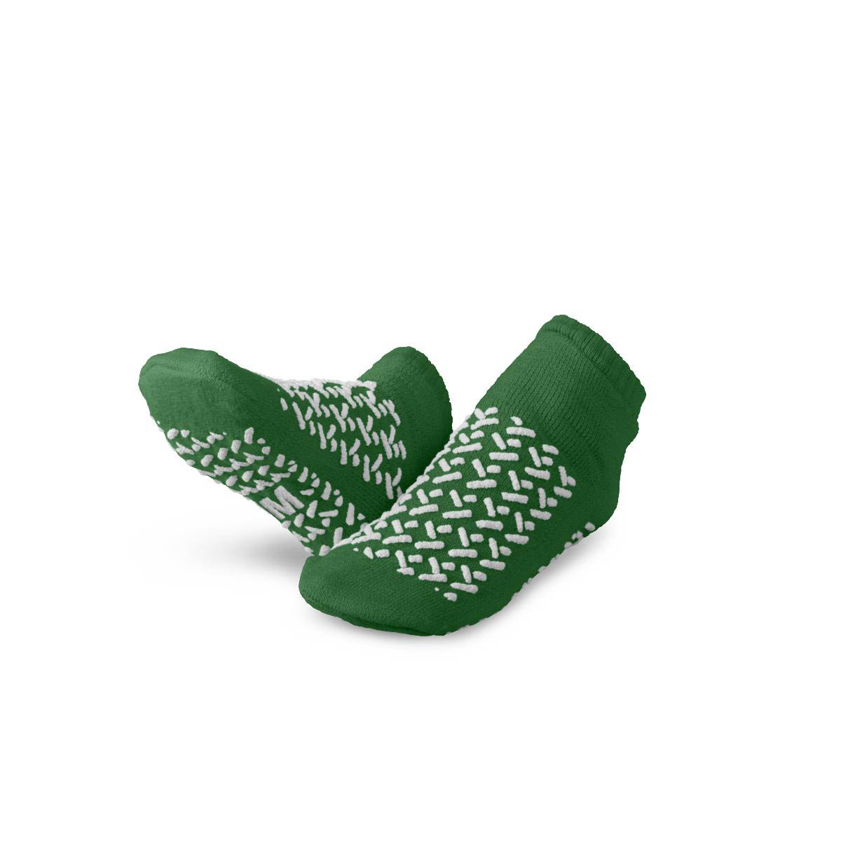 Medline Double-Tread Patient Slippers, Terry Inside, Green, Size M ...