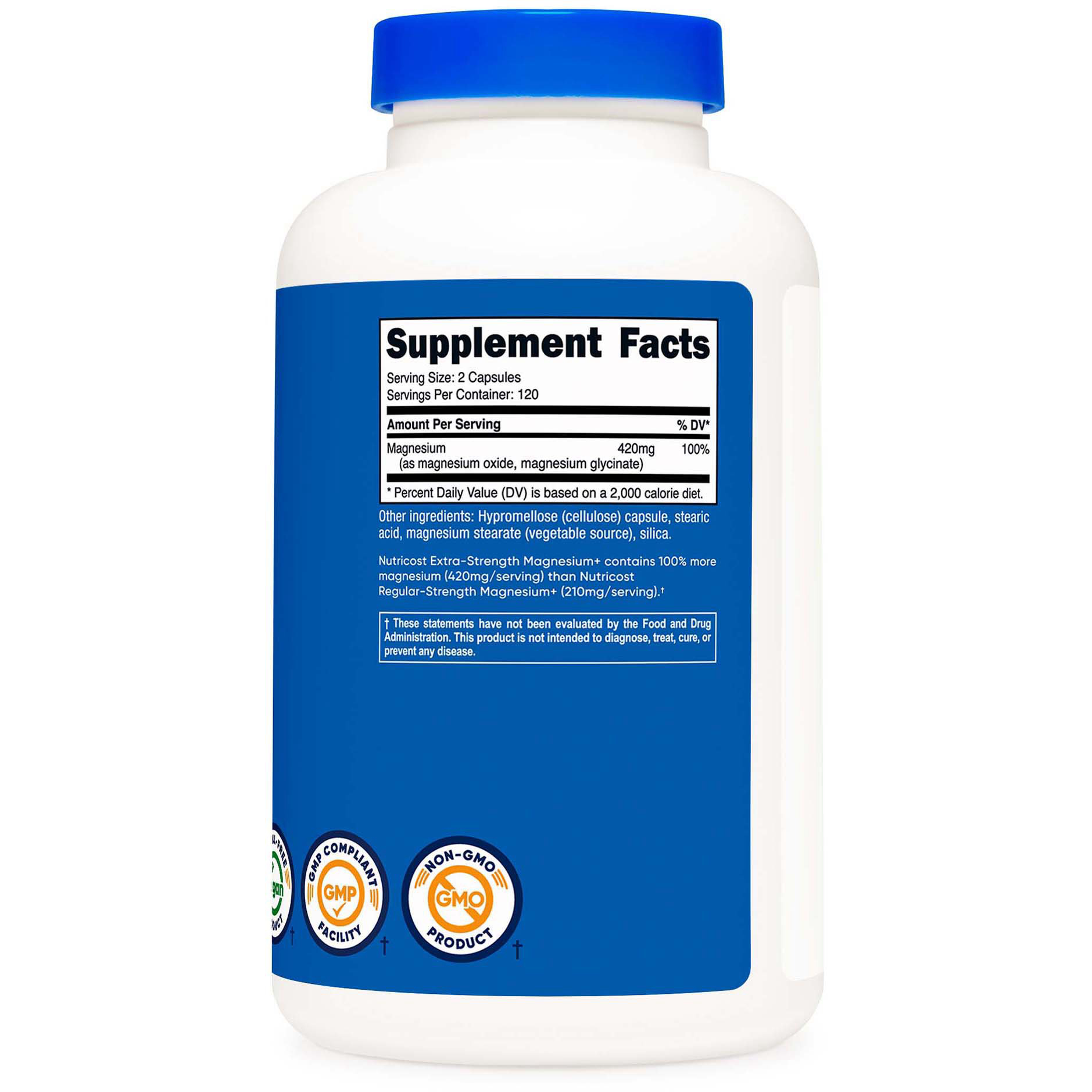 Nutricost Magnesium Citrate Capsule, 420 mg - Bottle of 240
