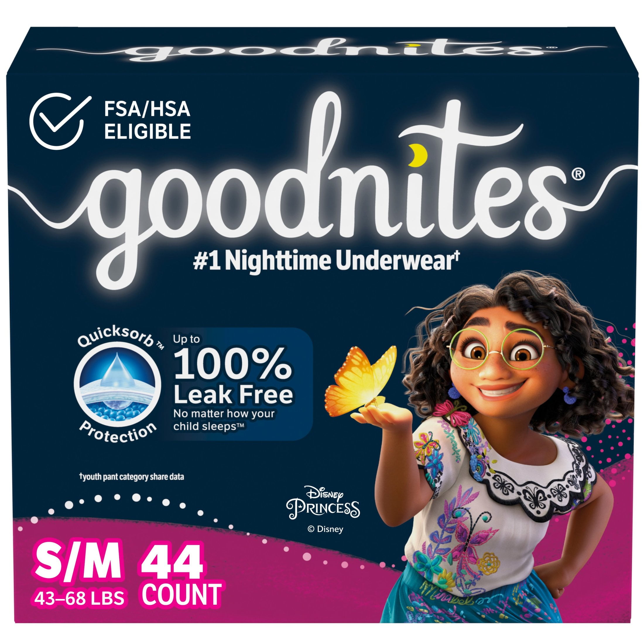 Goodnites Nighttime Underwear For Girls, Small-Medium - Case of 44