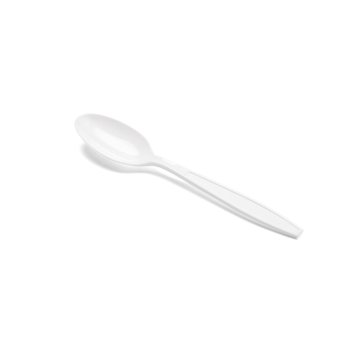 Medline Disposable White Plastic Spoons, 5.5 In, Medium-Weight - Box of 200