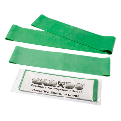 CanDo Band Exercise Loop Full Body Set, Green, Medium
