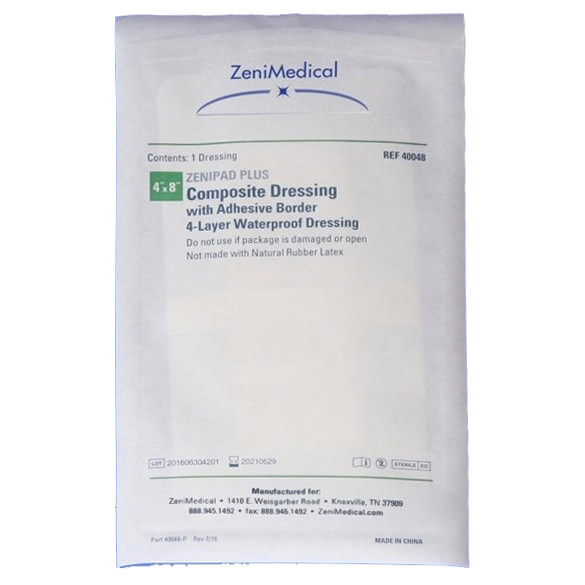 ZeniPad Plus Composite Wound Dressing, 4 x 8 Inch - Each