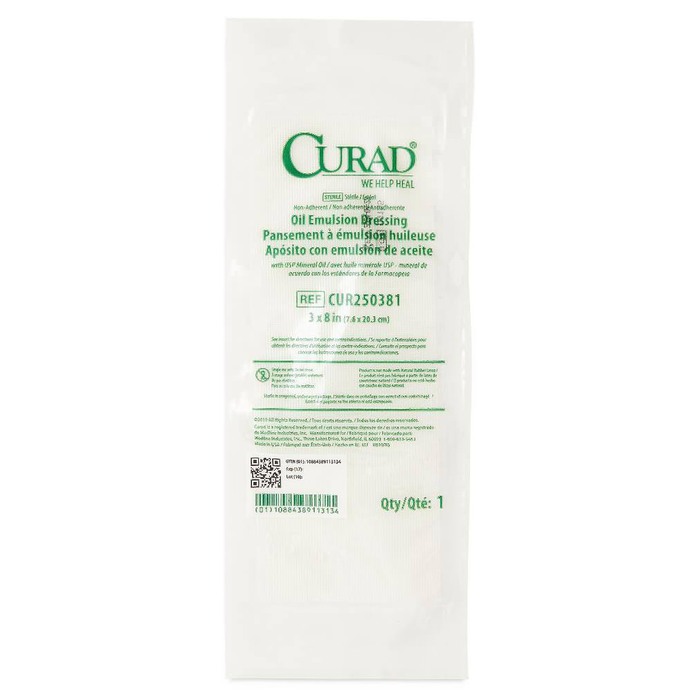 Curad Non-adherent Oil Emulsion Dressing, Sterile, Each