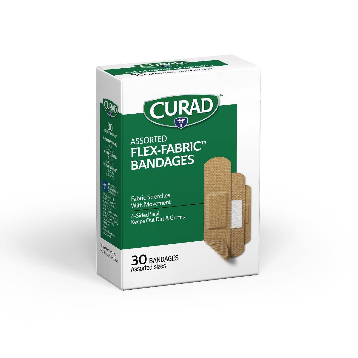 Medline Curad Flex Fabric Adhesive Bandage, Assorted Sizes - Package of 720