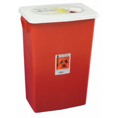 SharpSafety Sharps Container with Gasketed Hinged Lid, 26H x 12.75D x ...