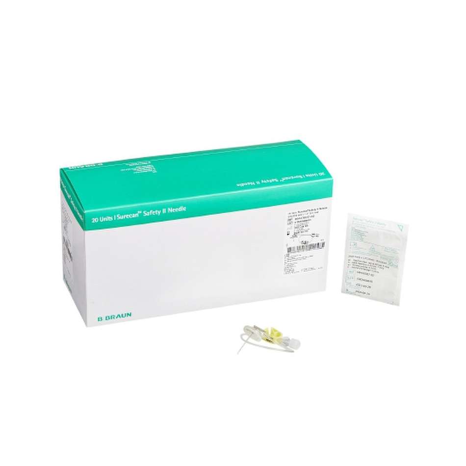 Surecan Safety II Huber Needle Infusion Set, 20 Gauge, 1/2 Inch, 7-1/2 ...