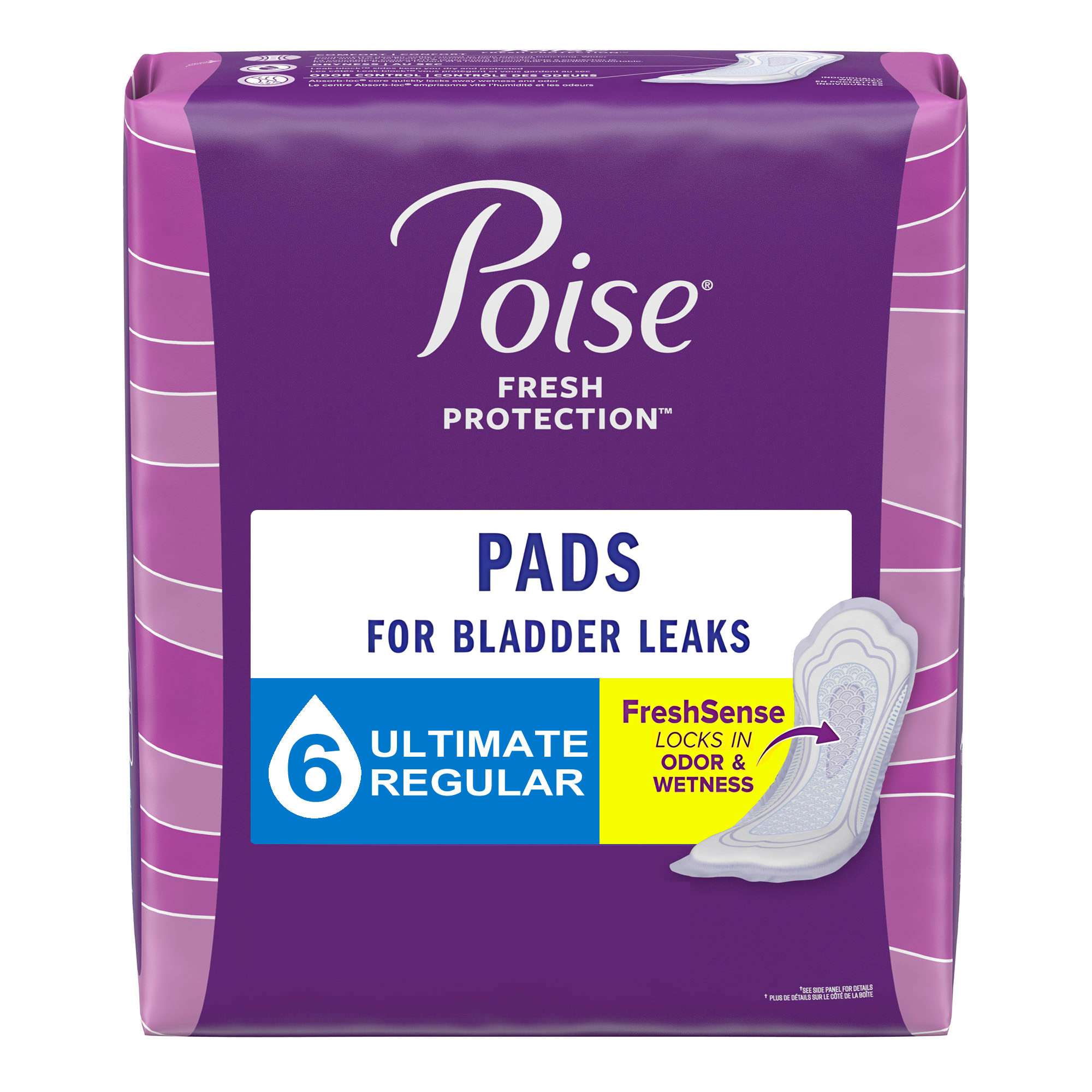 Poise Fresh Protection Bladder Control Pad, Ultimate, Regular - Package ...