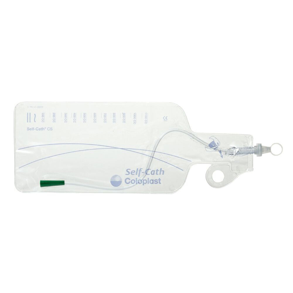 Self-Cath Olive Coude Tip Closed System Catheter with Guide Stripe, 16 ...