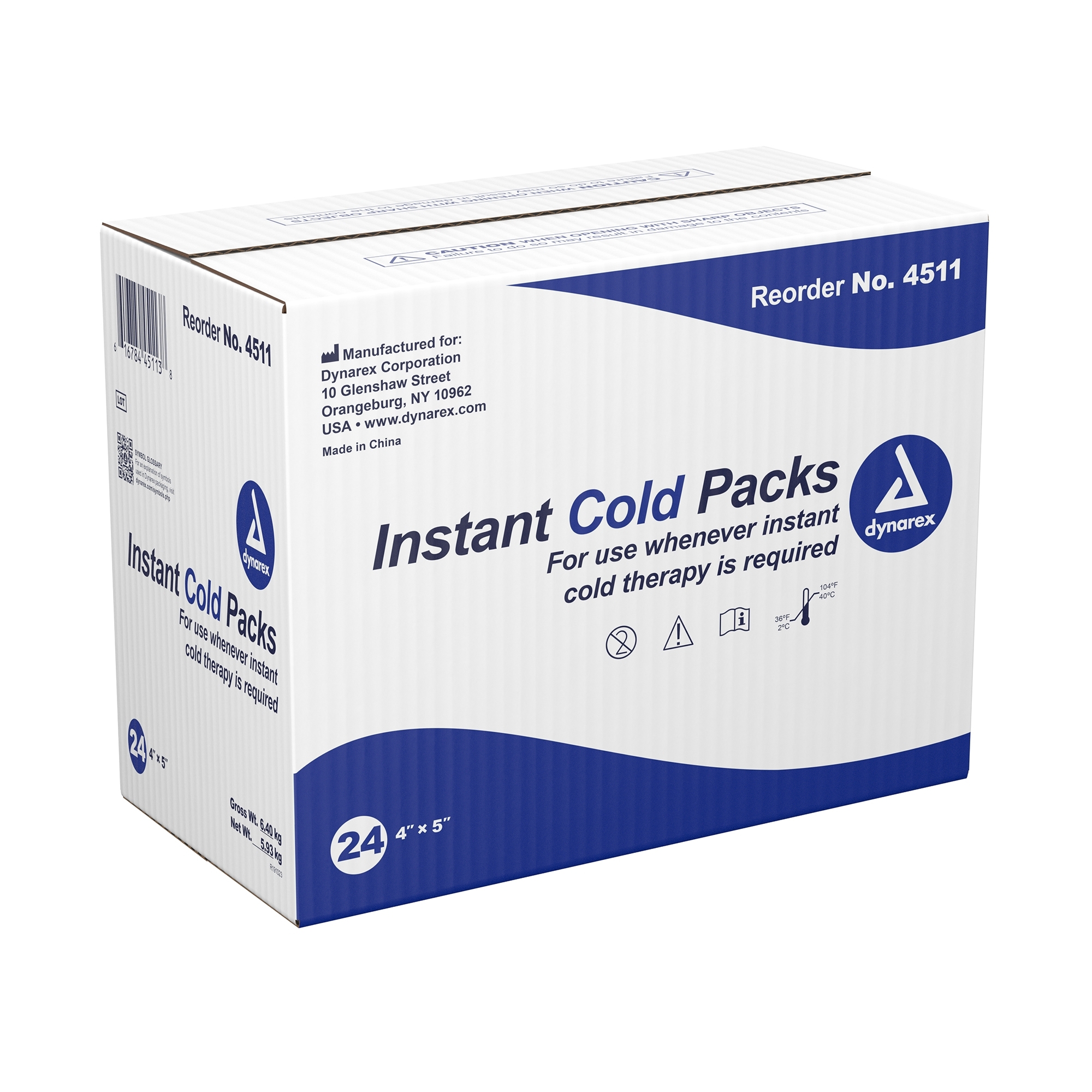 Dynarex Instant Cold Pack, 4 x 5 inch - Case of 24