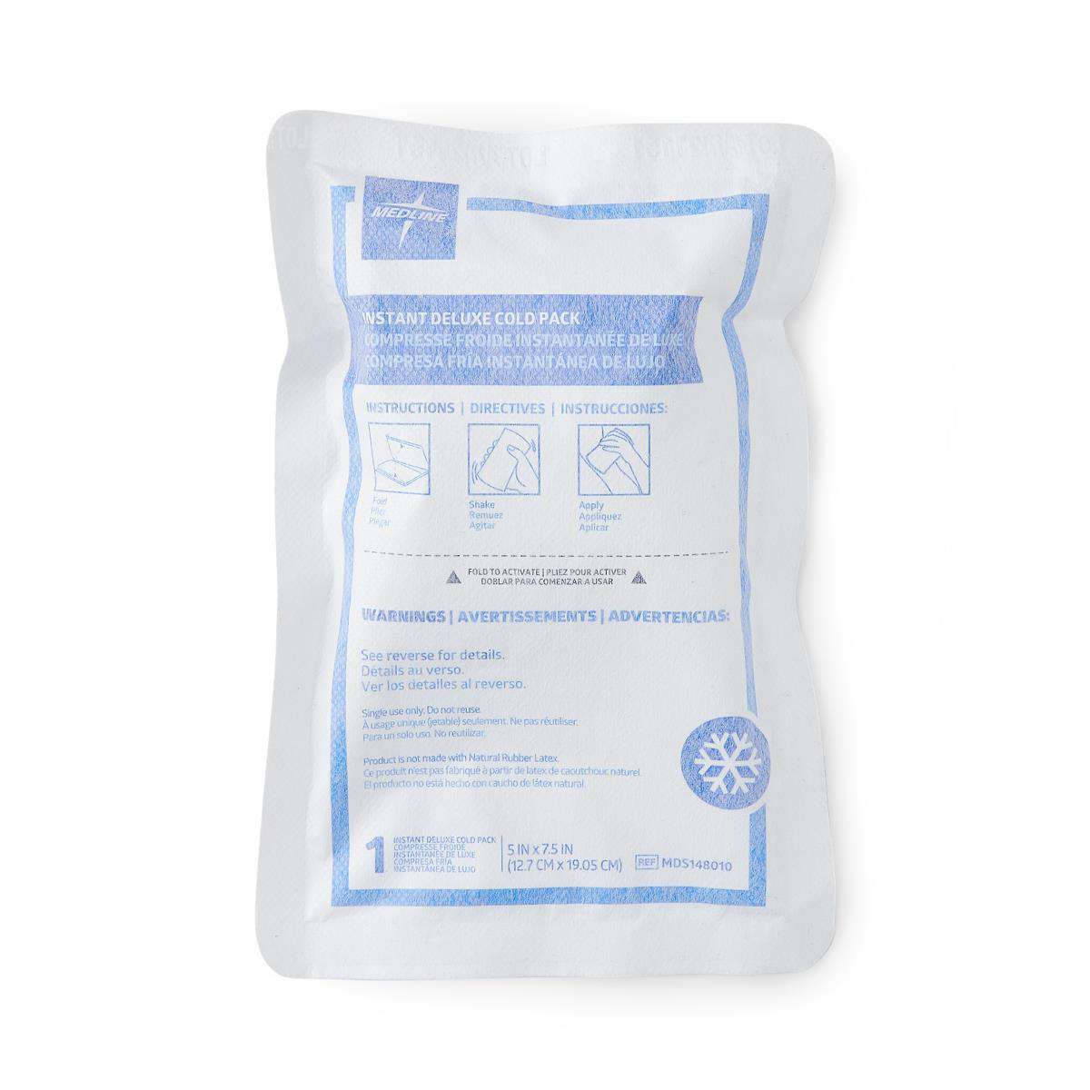 Medline Deluxe Sweatless Instant Cold Pack, 5 x 7.5 Inch - Case of 24