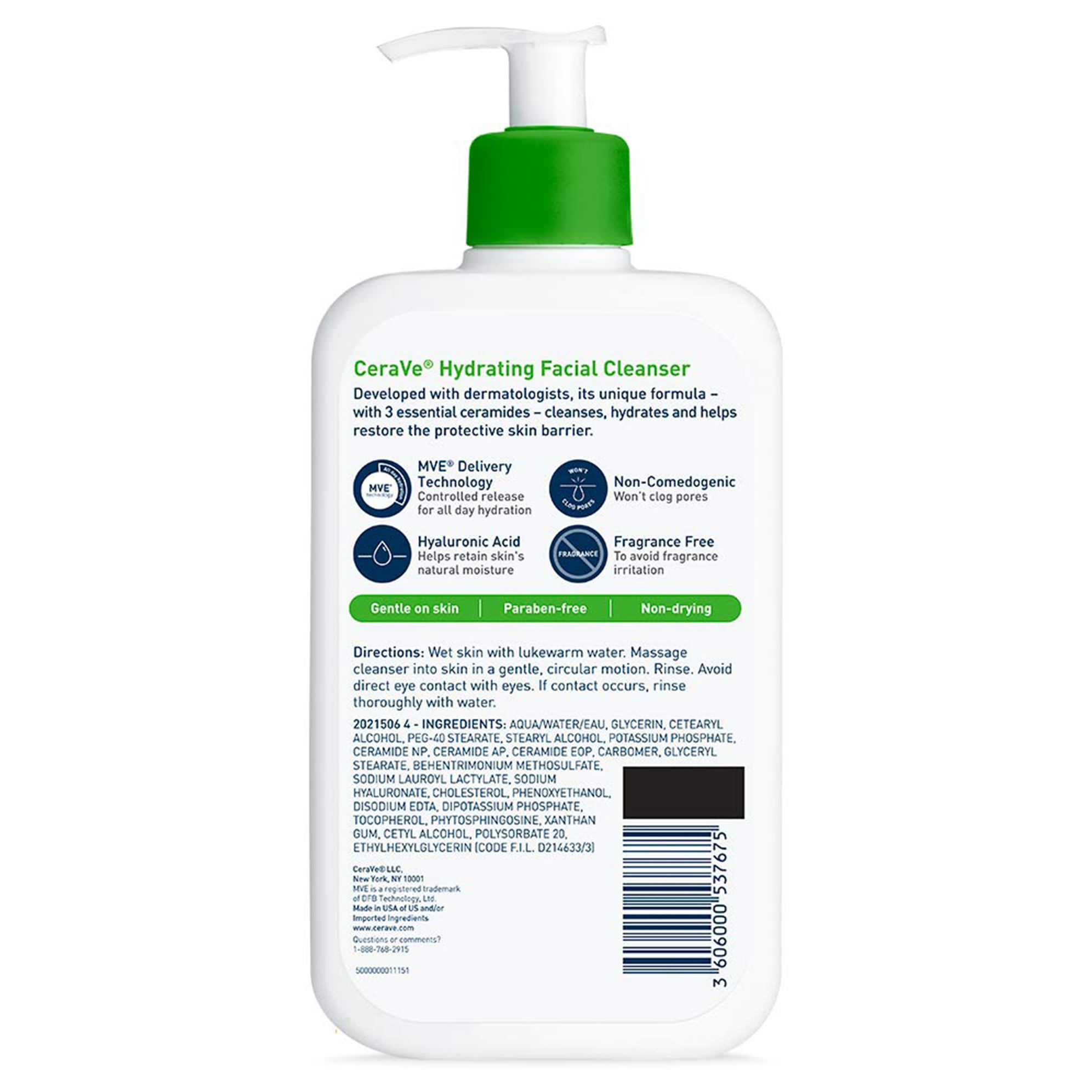 CeraVe Foaming Facial Cleanser Pump Bottle - Non-Comedogenic