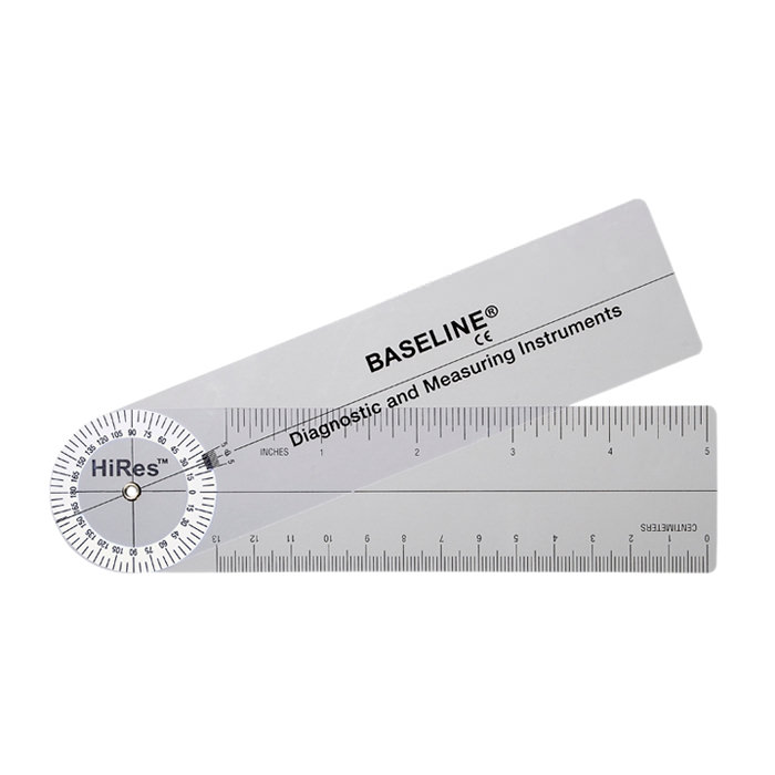 Baseline Hires Plastic Goniometer 6 Inch Arms, 360 Degree, Rulongmeter ...