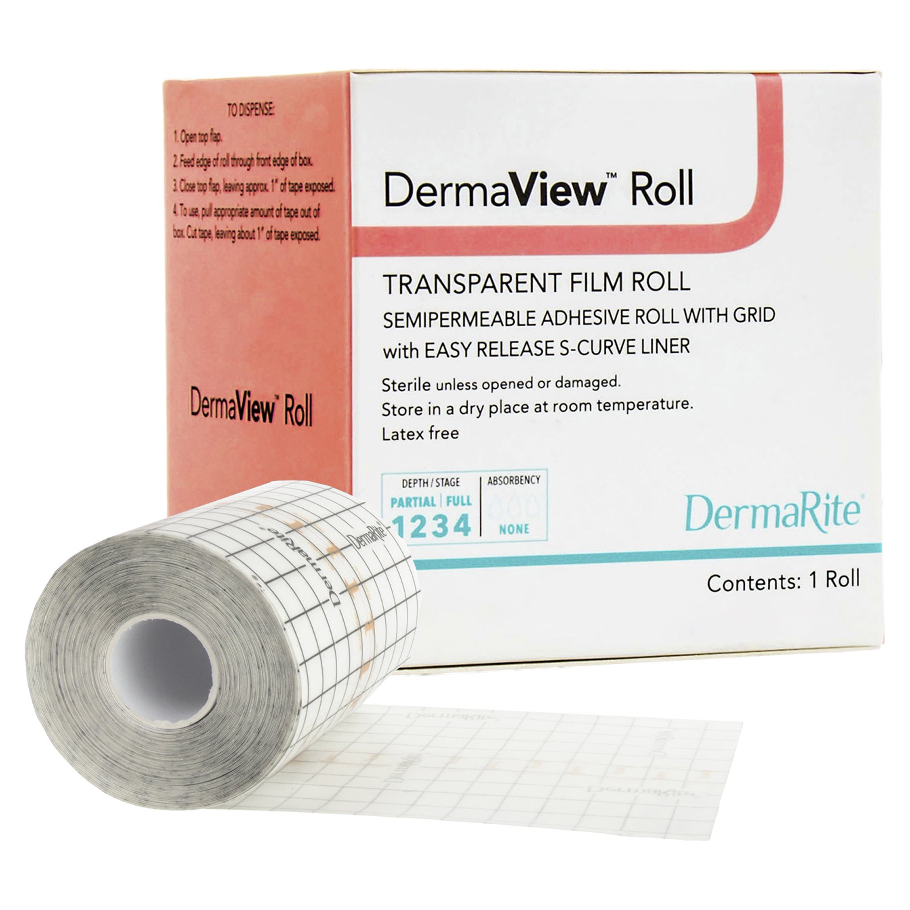DermaView Transparent Film Roll, 4 Inch x 11 Yards | Waterproof
