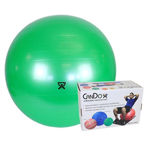 CanDo Inflatable Exercise Ball, 26 Inch, Green, Retail Box