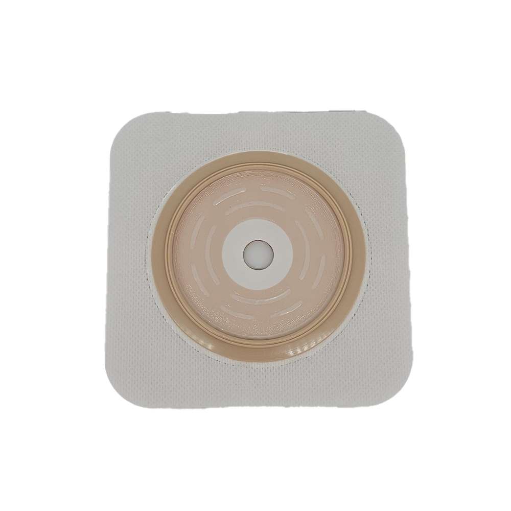 Safe N Simple Ostomy Barrier with Adhesive Tape Collar, Standard Wear, White, 5 x 5 Inch - Box of 5