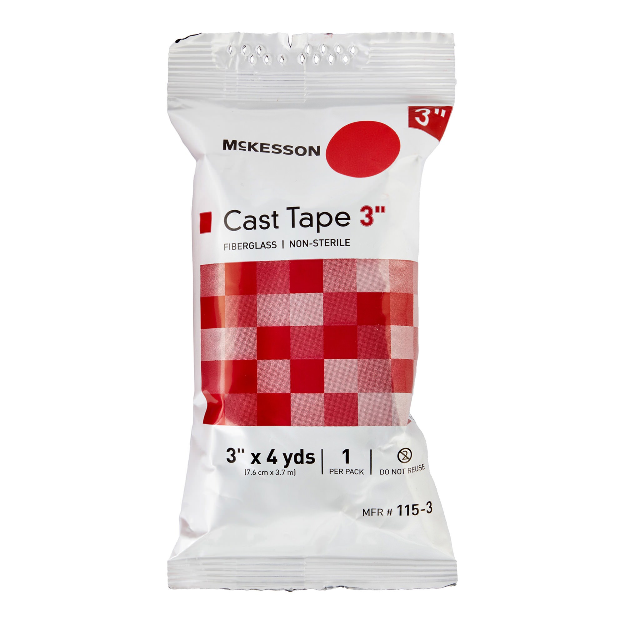 Mckesson Cast Tape, Red, 3 Inch x 12 Foot, Fiberglass - Box of 10