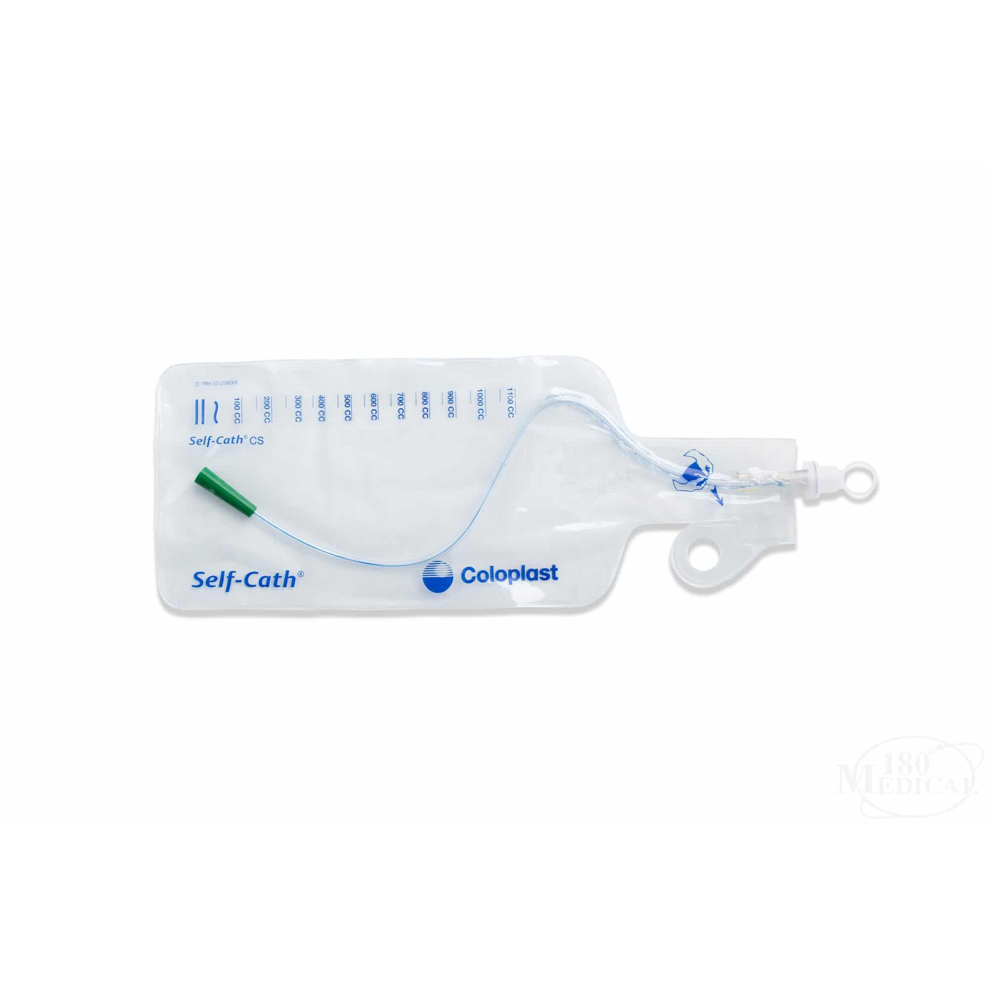Self-Cath Tapered Coude Tip Closed System Catheter with Guide Stripe ...