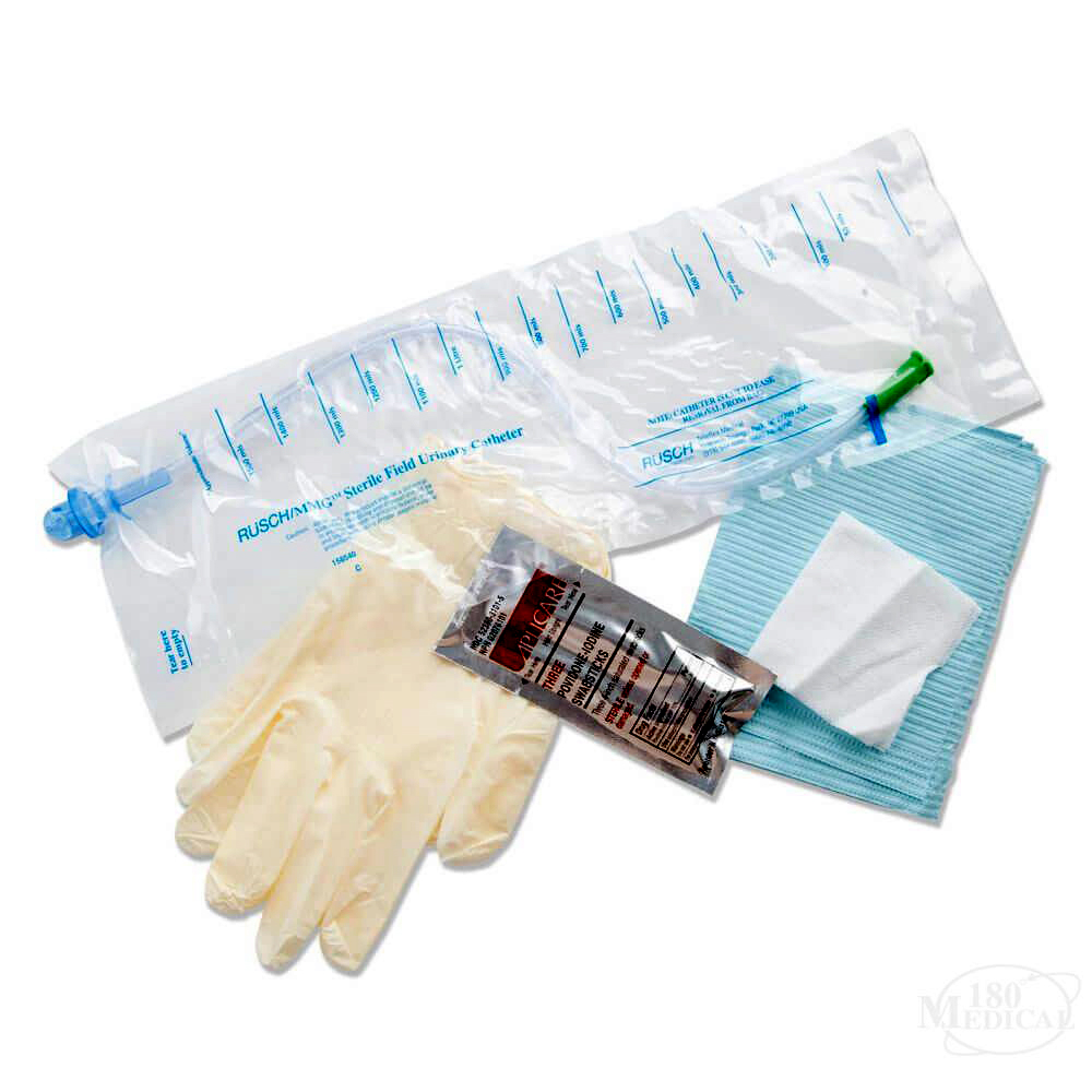 Rusch MMG Intermittent Catheter Closed System Kit, Straight Tip, 12 Fr ...
