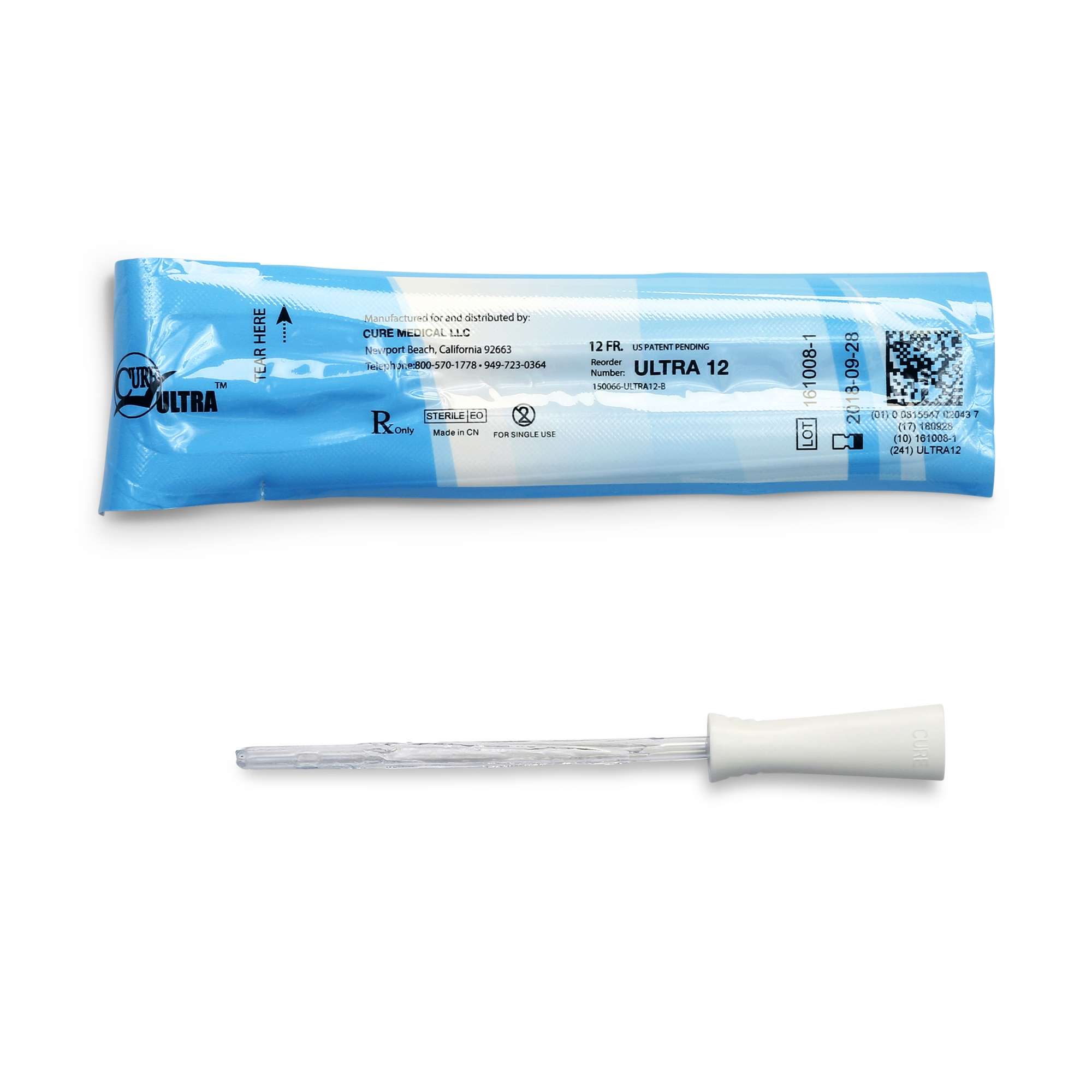 Cure Ultra Ready-to-Use Lubricated PVC Catheter for Women, 12 Fr - Case ...
