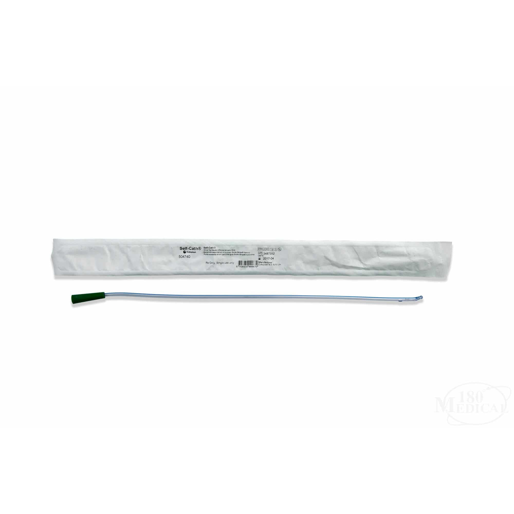 Self-Cath Olive Tip Coude Hydrophilic Catheter, 16 Fr, 16" - Each